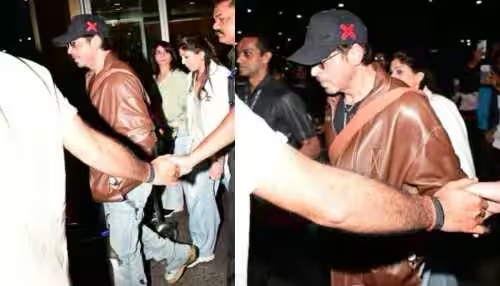 Shah Rukh Khan Looks Dashing In A Leather jacket And Denims As He ...