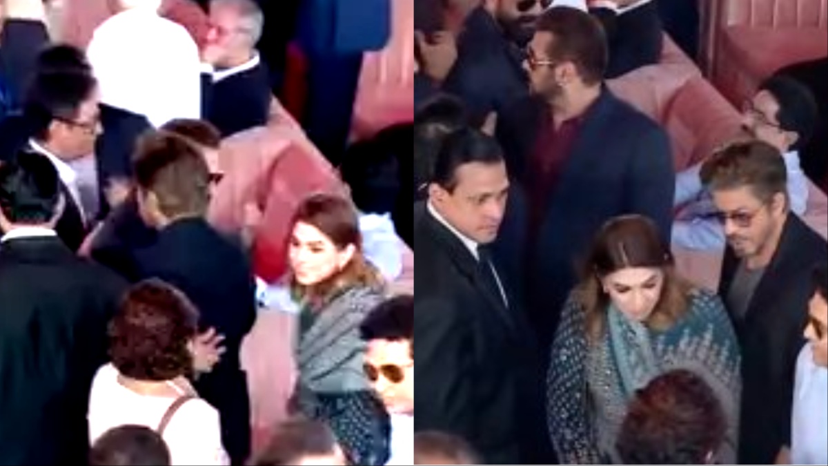 WATCH: Salman Khan & Shah Rukh Khan Share A Warm Hug At Devendra ...