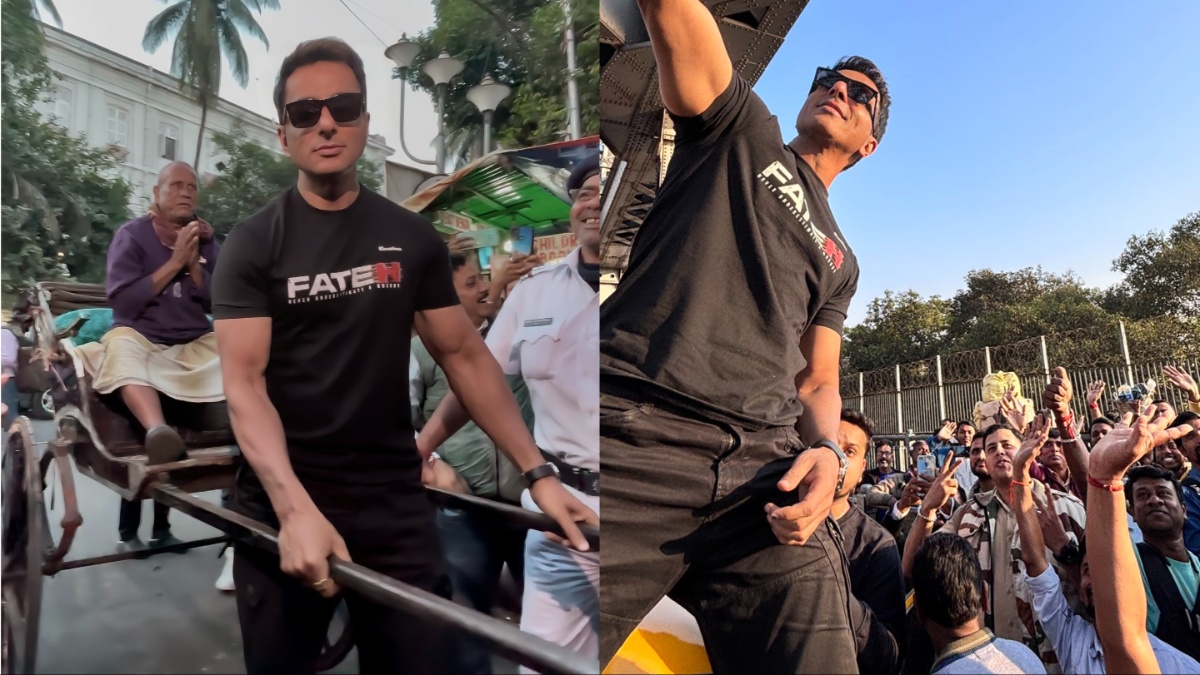 Fateh: Sonu Sood Rides ‘Haath Gaadi’, Meets Crowd Of Fans At Howrah ...